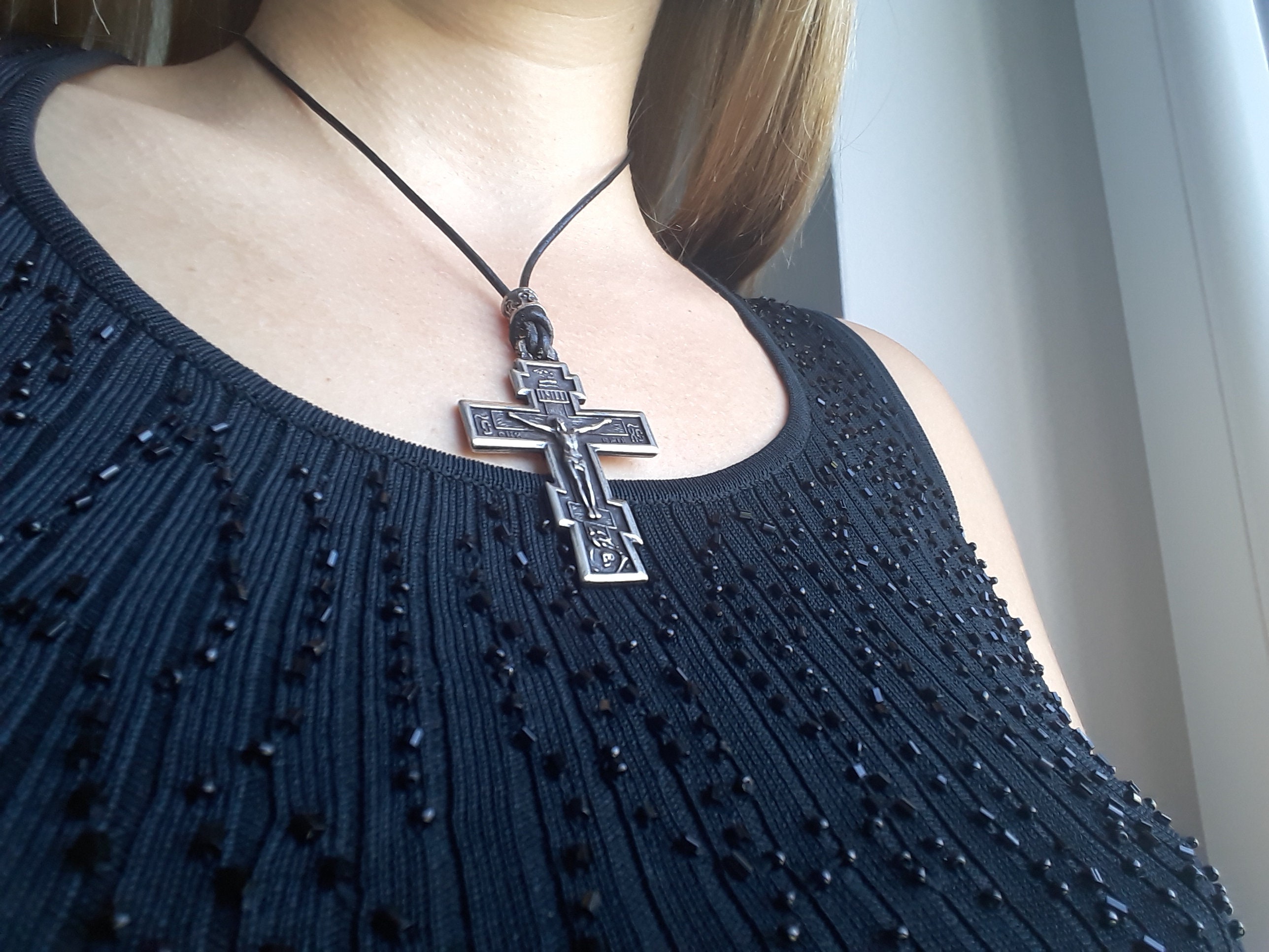 Russian Orthodox Cross Necklaceserbian Crosschristian Cross | Etsy