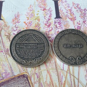 Ancient Aztec Mayan Calendar Zodiac Lucky Coin,mayan Prophecy,aztec Sun ...