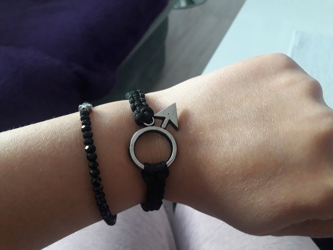 Mars Glyph Rope Bracelet,mars God of War Zodiac Glyph Jewelry ...
