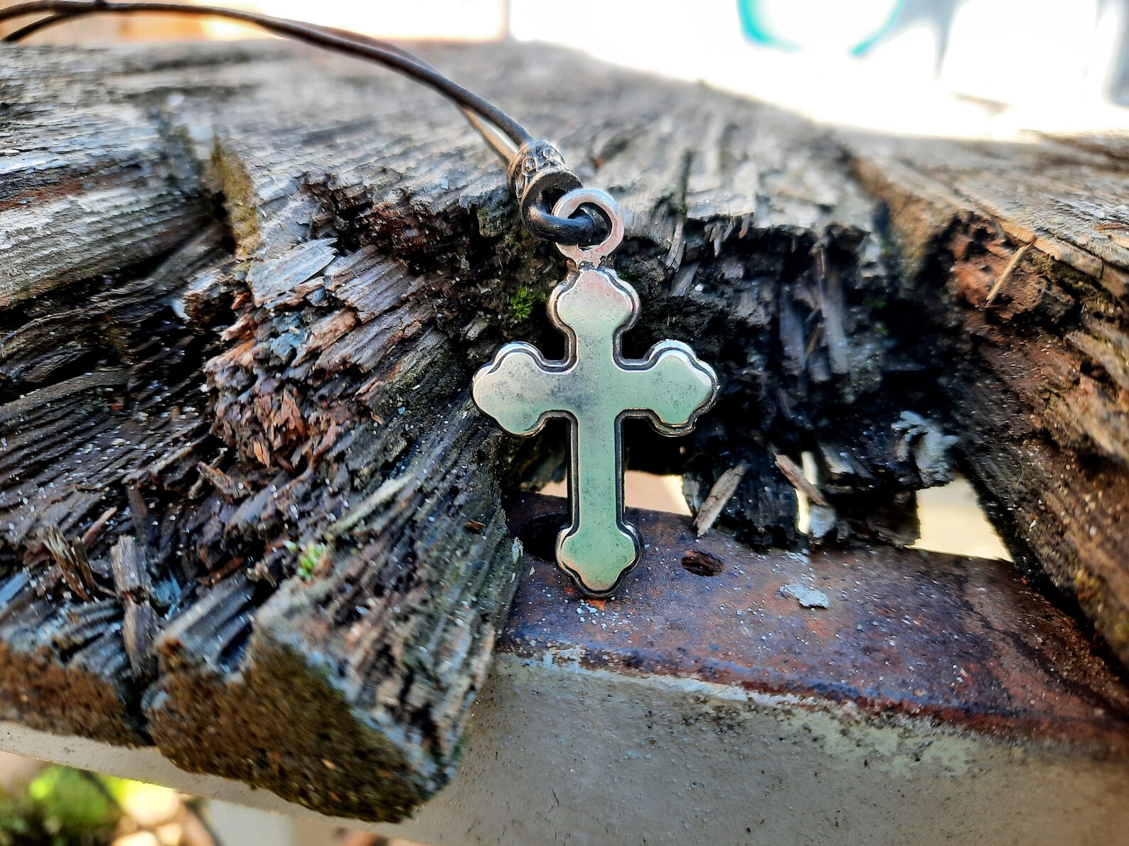 Orthodox Cross Serbian Leather Necklace With Pearlchristian - Etsy