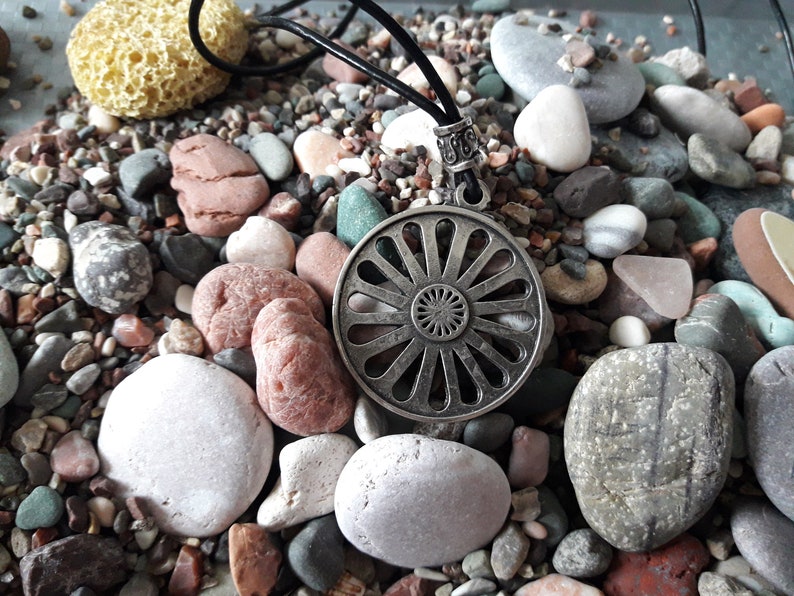 Romani flag sign leather necklaceRomani Chakra Wheel | Etsy