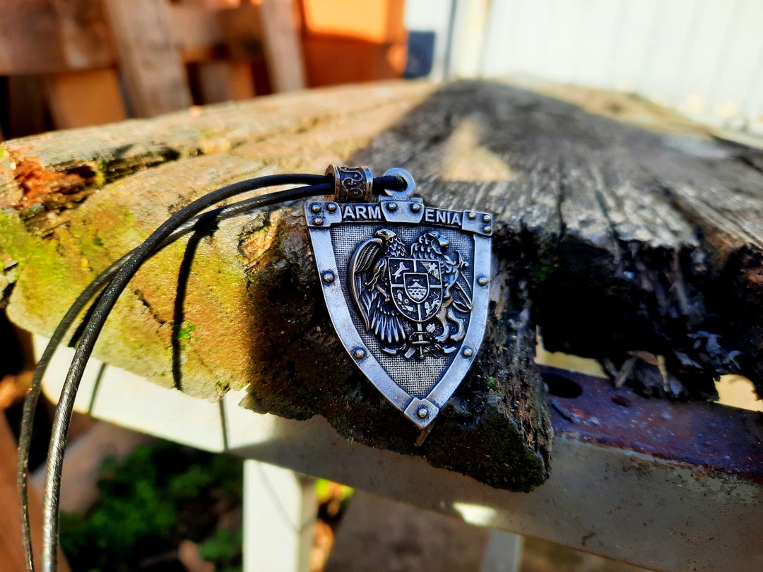 Armenian Coat of Arms Leather Necklace,armenian Emblem,heraldry of ...