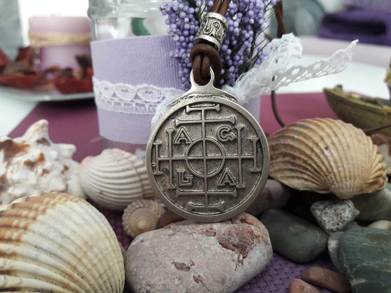 AGLA talisman leather necklacemagic amuletsymbol protective | Etsy