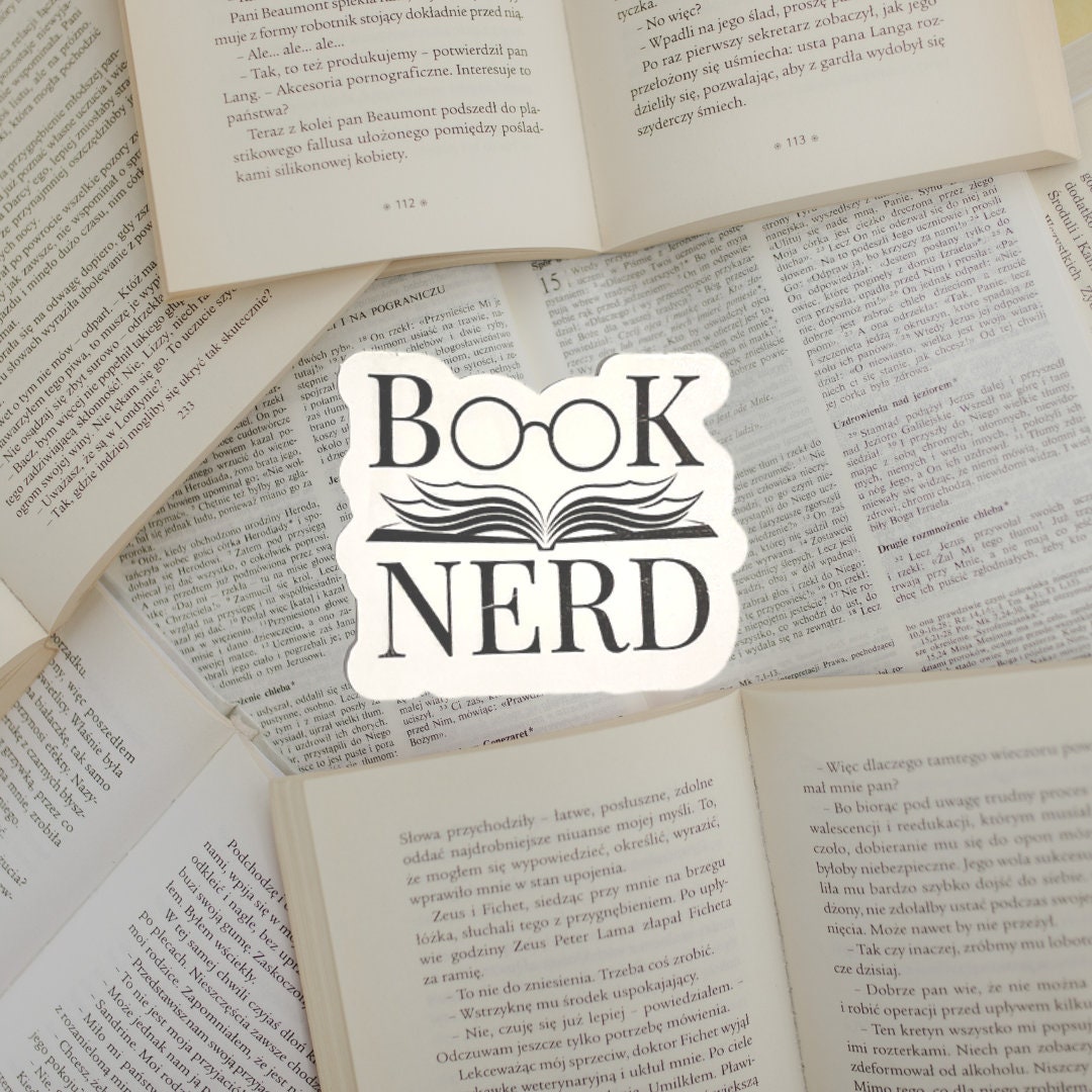 Booknerd Sticker Gift for Book Lover Sticker, Book Nerd Stickers, Funny ...