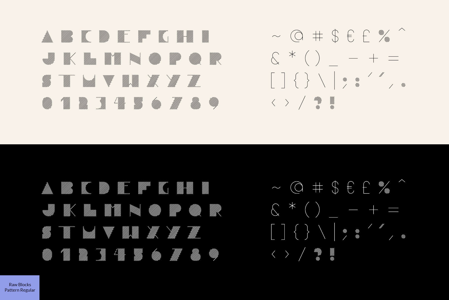 RAW BLOCKS Pattern-regular and Outline Retro Font,classy,elegant ...
