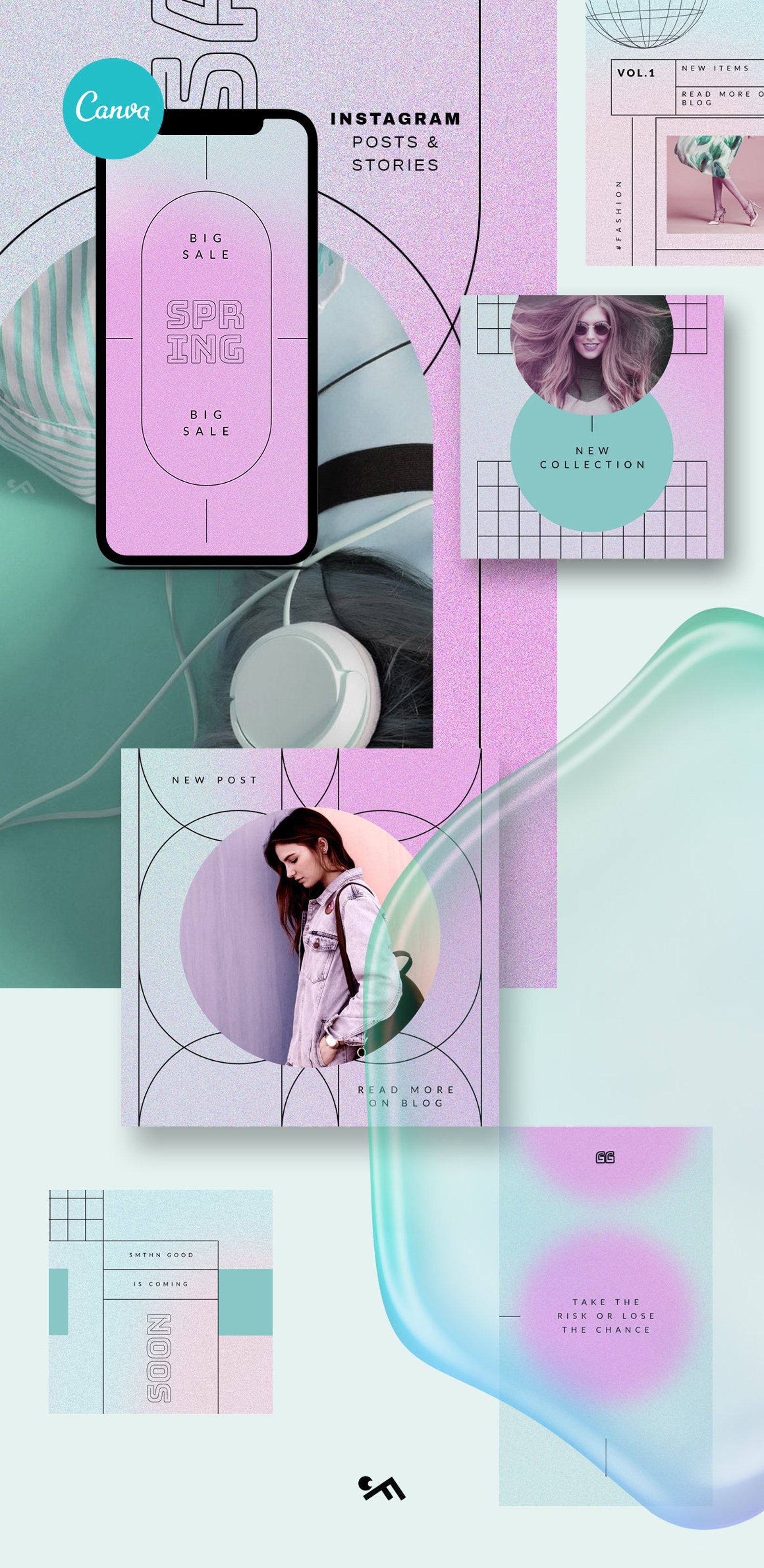 CANVA Instagram Post And Story Templates retro Gradient Etsy canva-instagram-post-and-story-templates-retro-gradient-etsy