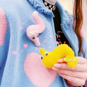 Worm on a String Pin Back Broach Accessory Colorful and Custom - Etsy