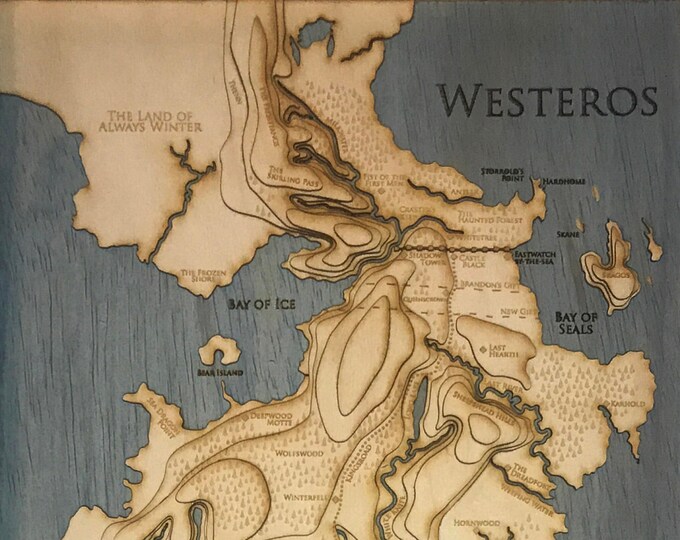 Topographic Map of Westeros Game of Thrones 8.5 X - Etsy