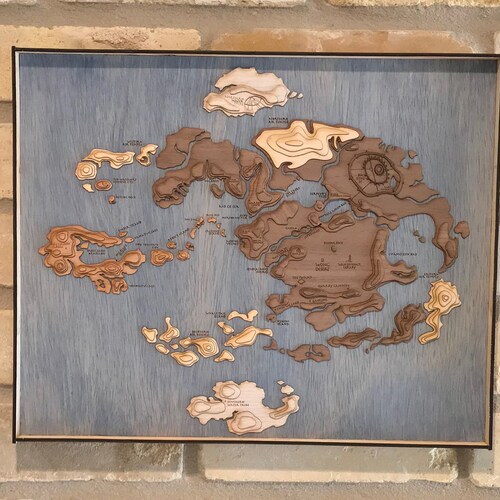 Globes & Maps Avatar The Last Airbender Topographical 3D Printed Map ...