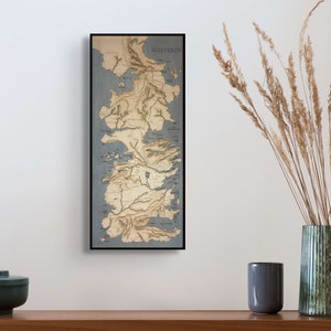 Topographic Map of Westeros Game of Thrones Medium - Etsy