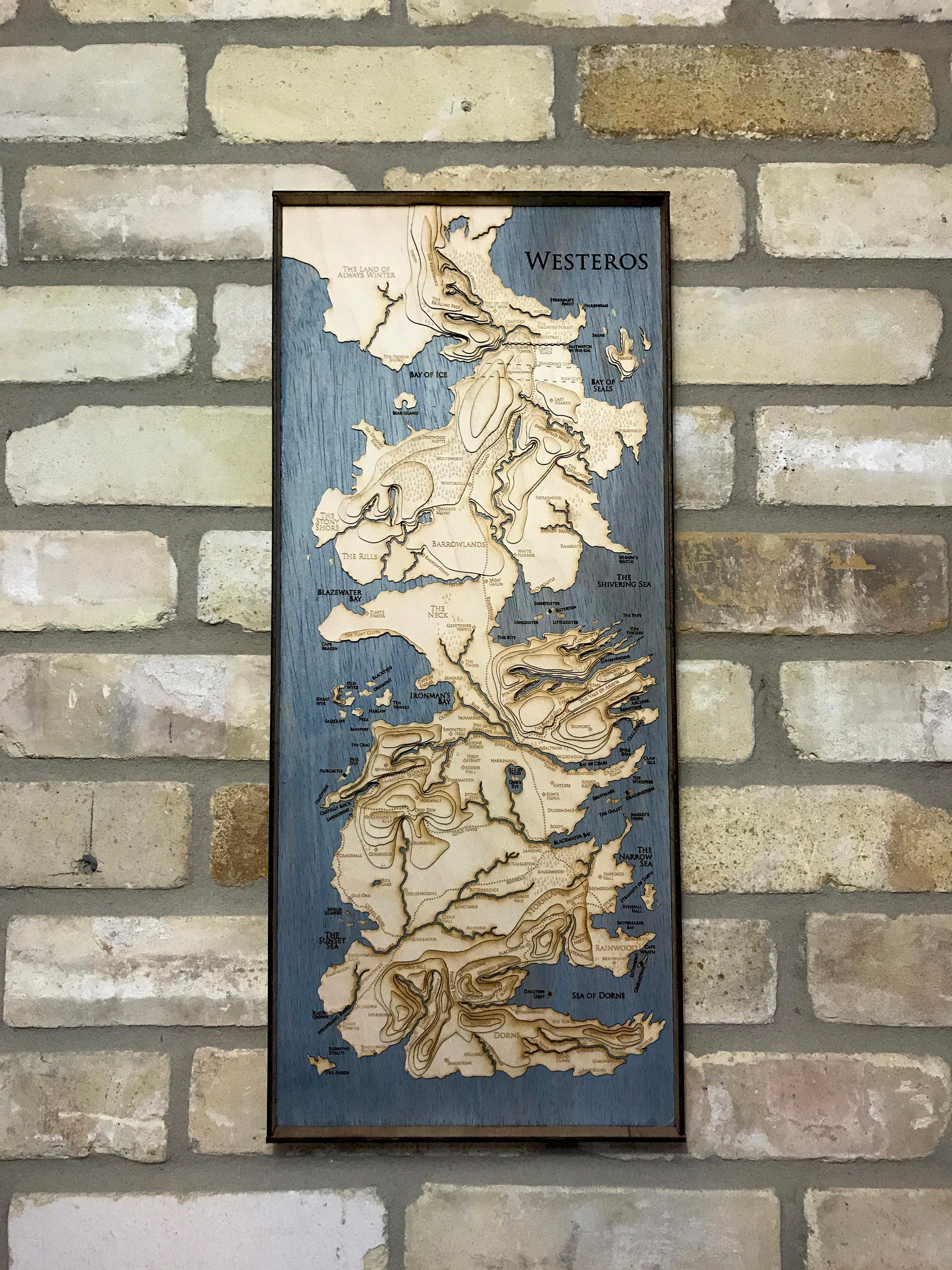 Topographic Map of Westeros Game of Thrones Medium - Etsy