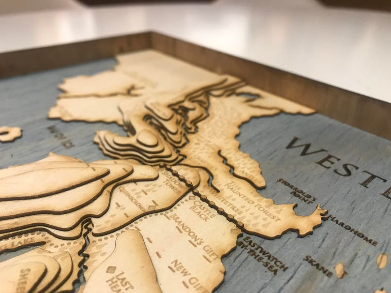 Topographic Map of Westeros Game of Thrones Medium - Etsy