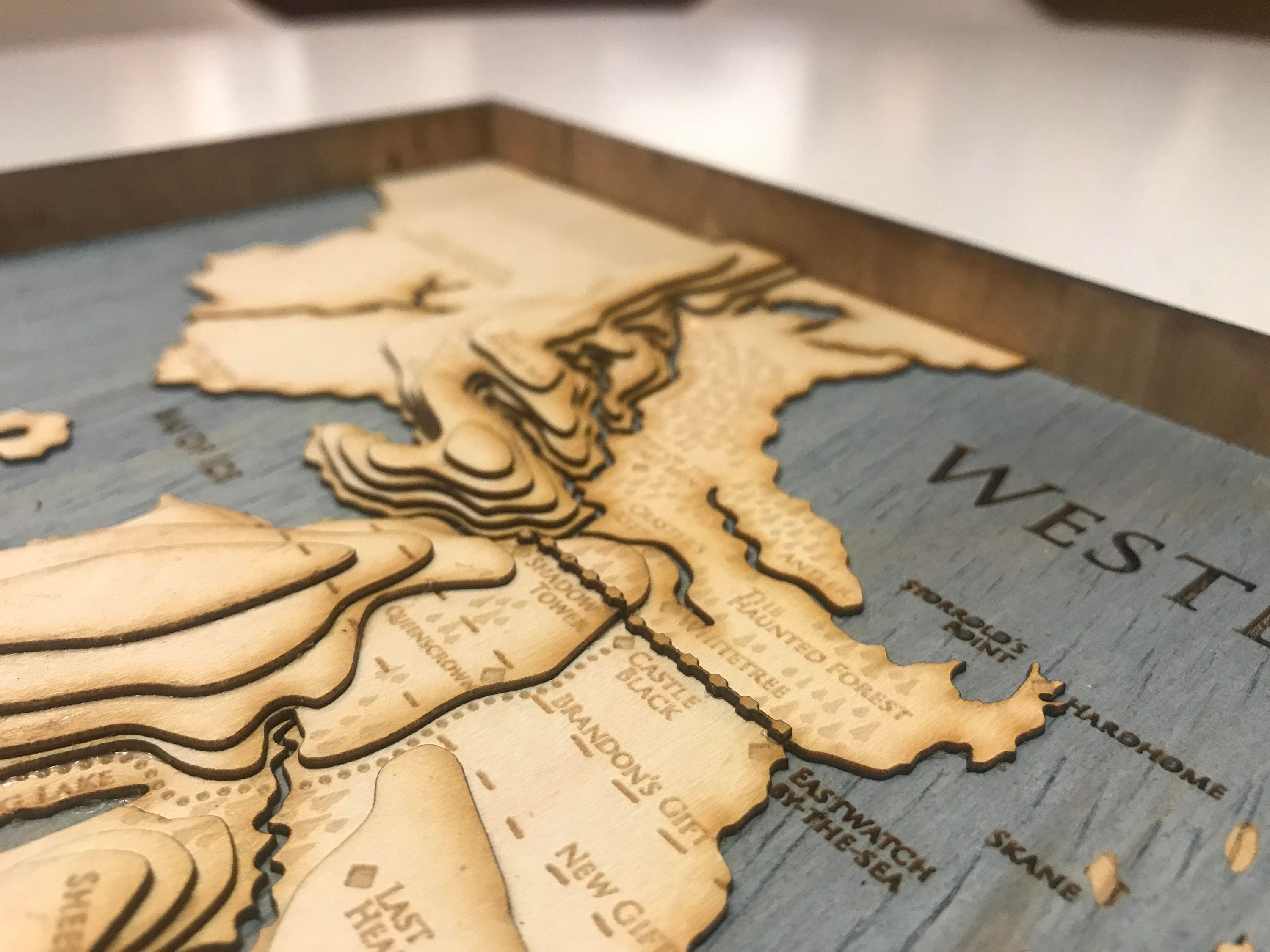 Topographic Map of Westeros Game of Thrones Medium - Etsy