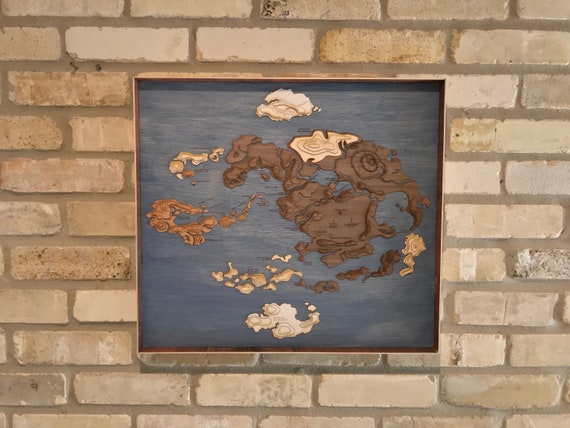 Globes & Maps Avatar The Last Airbender Topographical 3D Printed Map ...