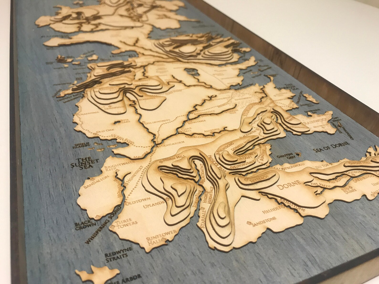 Topographic Map of Westeros Game of Thrones Medium - Etsy