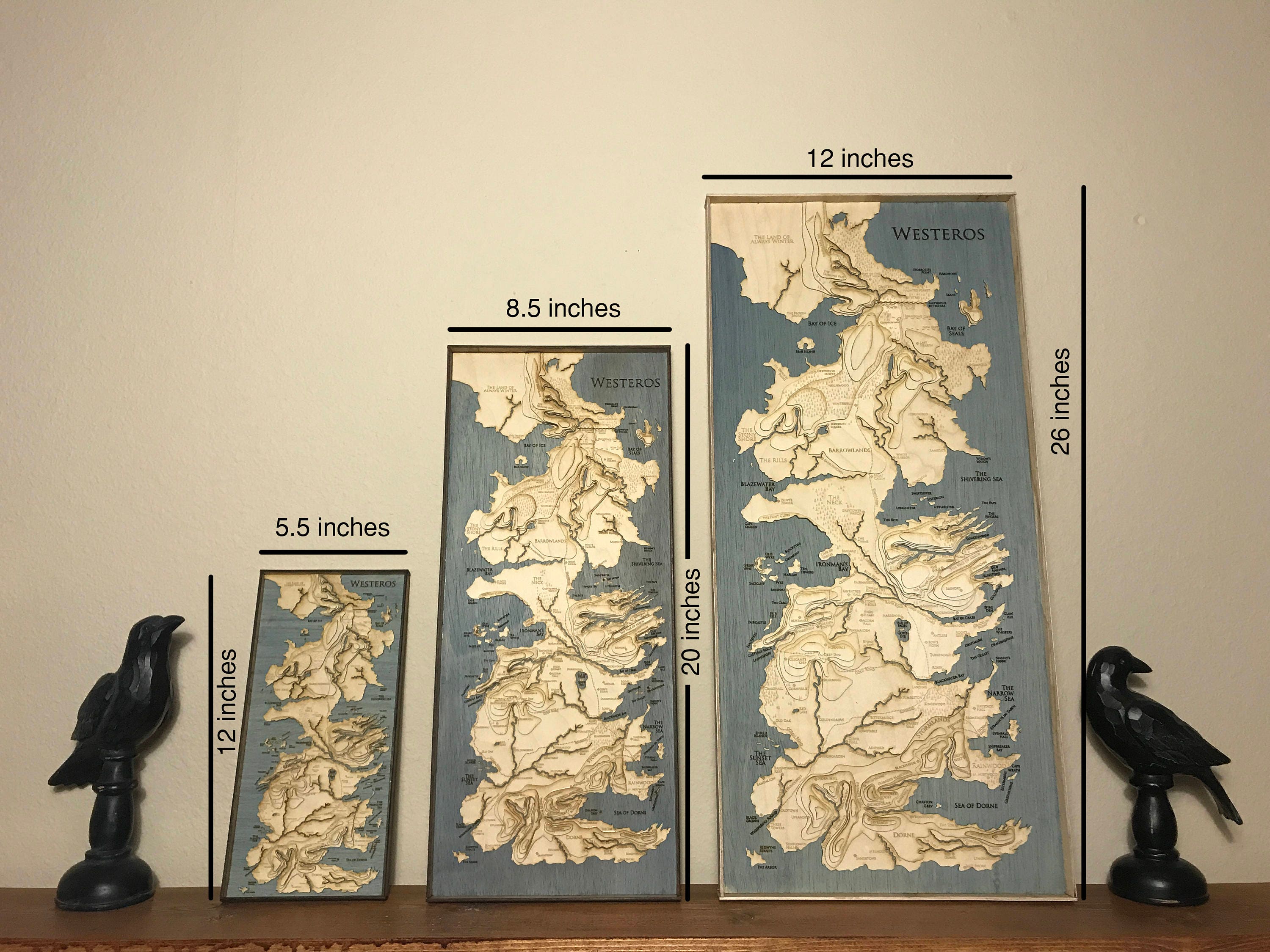 Topographic Map of Westeros Game of Thrones 5.5 X - Etsy