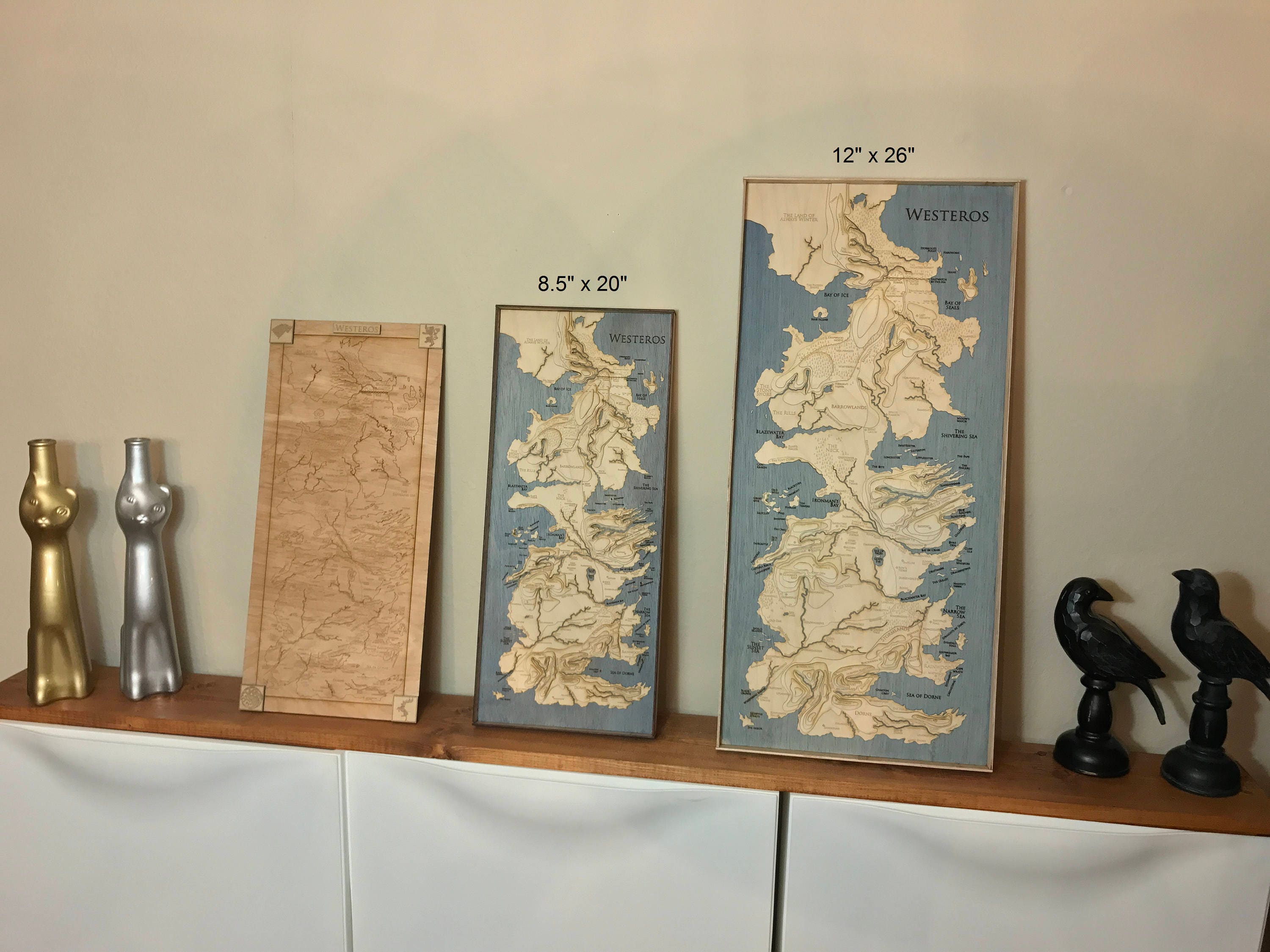 Topographic Map of Westeros Game of Thrones Medium - Etsy