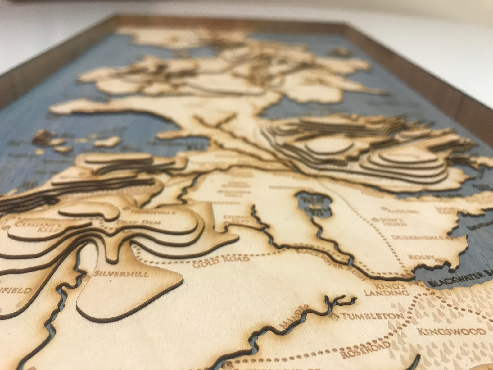 Topographic Map of Westeros Game of Thrones Medium - Etsy