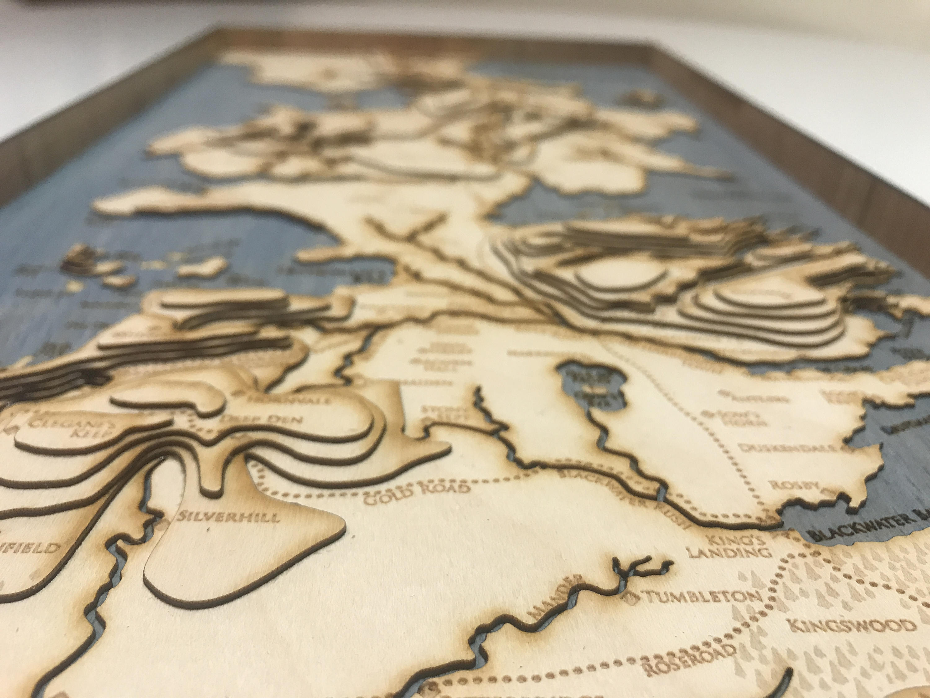 Topographic Map of Westeros Game of Thrones Medium - Etsy