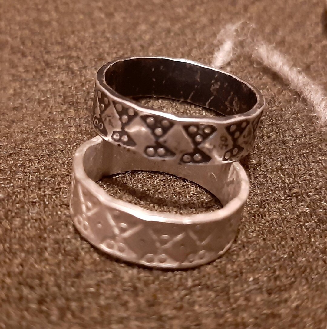 Hammer Punched Silver Ring viking Era - Etsy