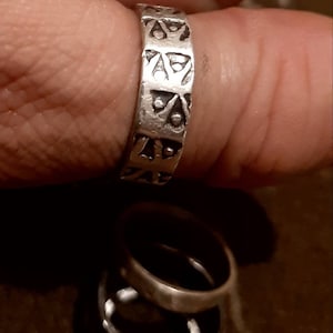 Custom Hammer Punched Silver Ring viking Era - Etsy