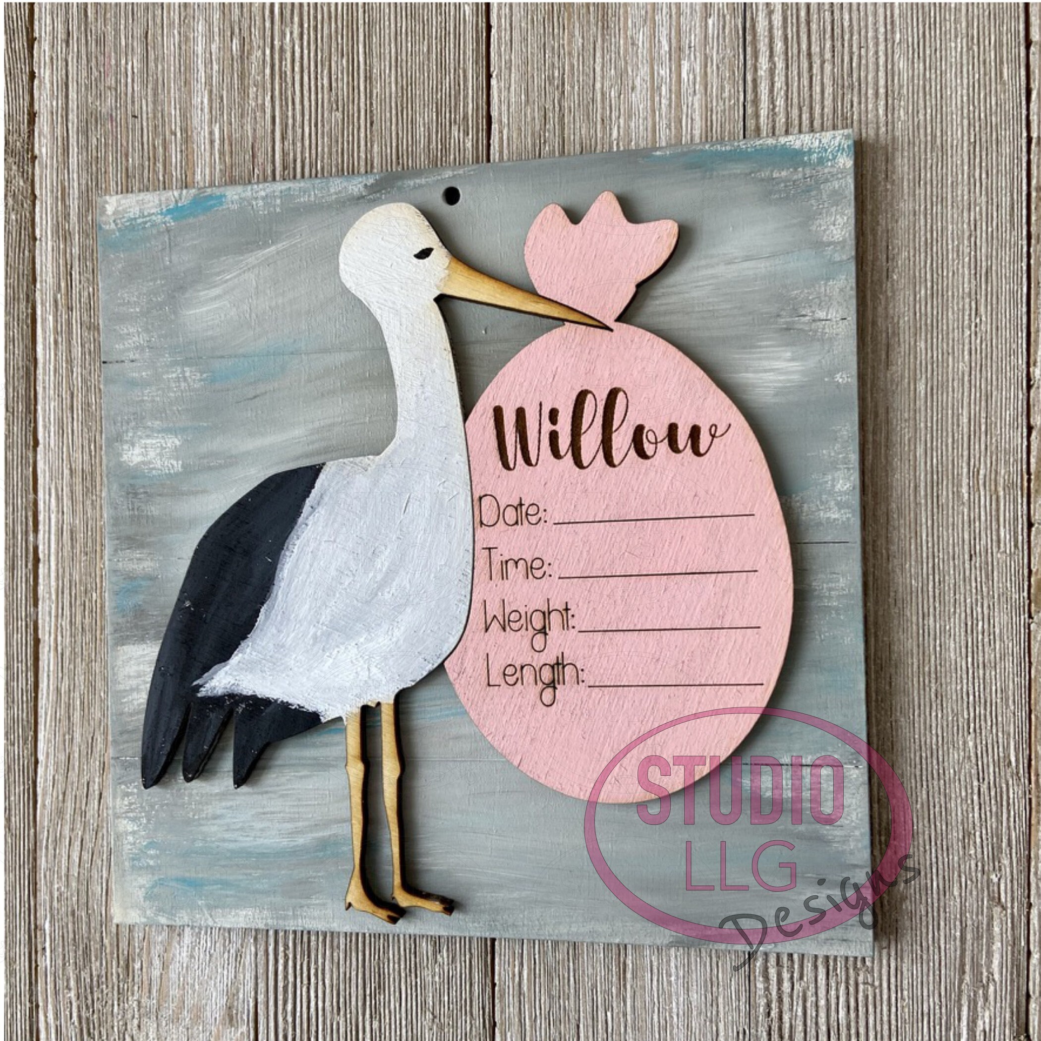 Digital File for Stork Baby Announcement - Baby Announcement SVG ...
