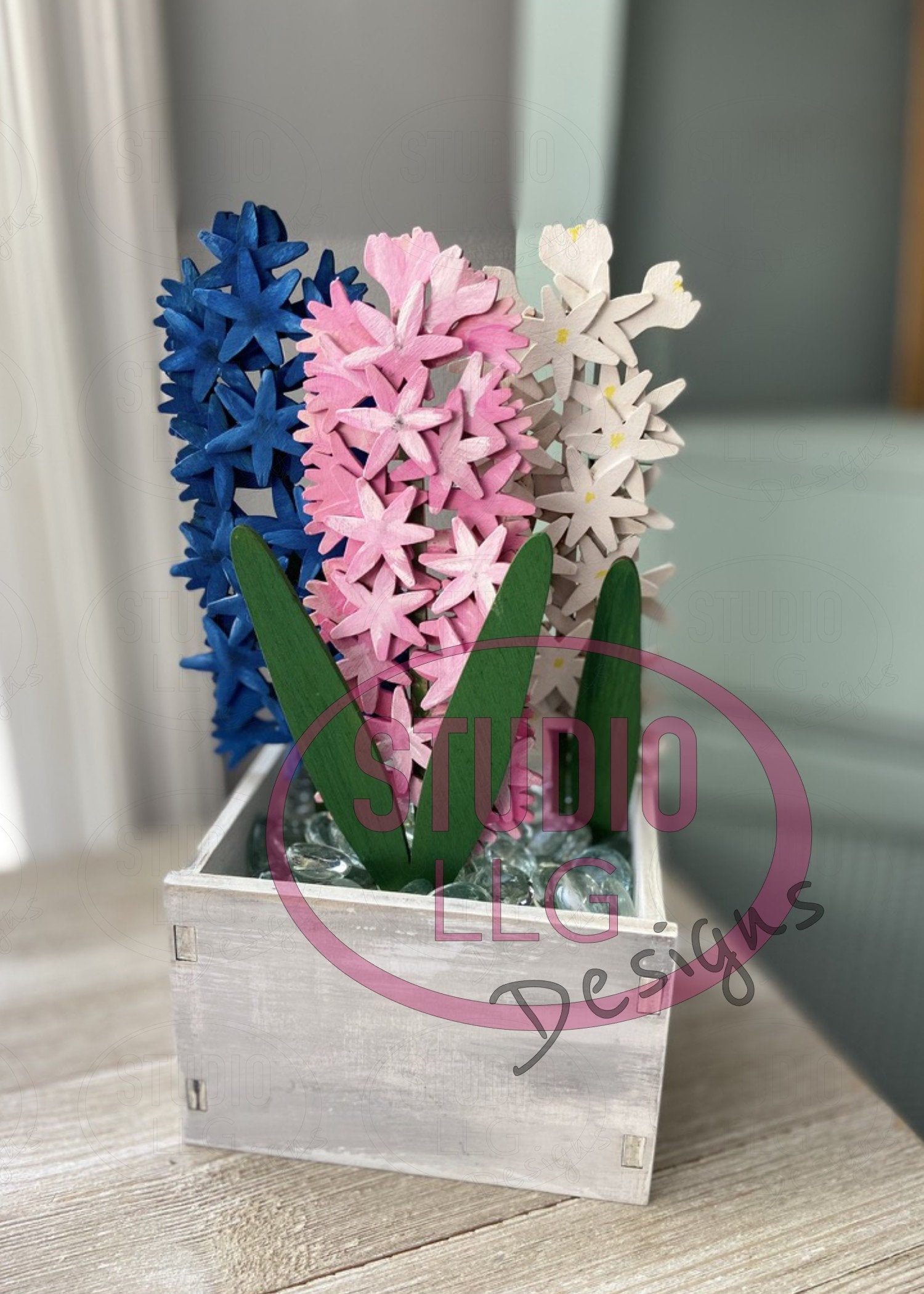 Digital File for Hyacinth Flower - SVG- Wedding- Centerpiece - Wooden ...