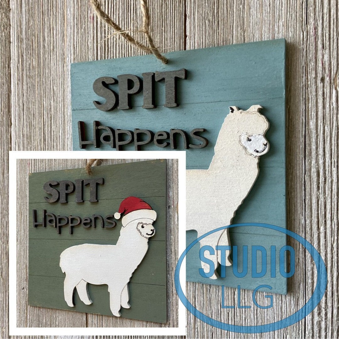 Digital Download - Spit Happens Llama - Santa Hat Llama - Christmas ...