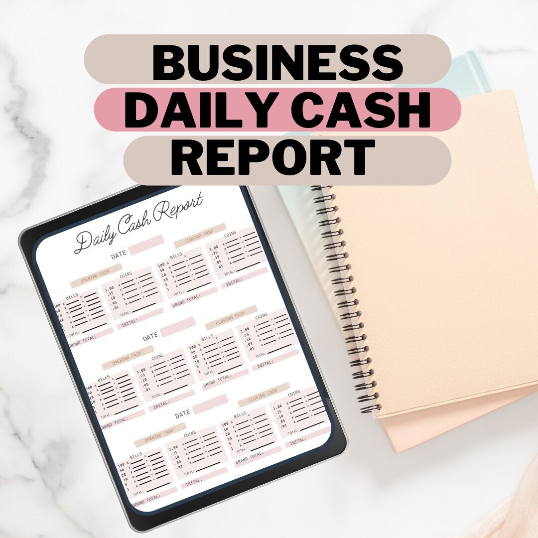 Business Daily Cash Report Printable Cash Breakdown Cash - Etsy