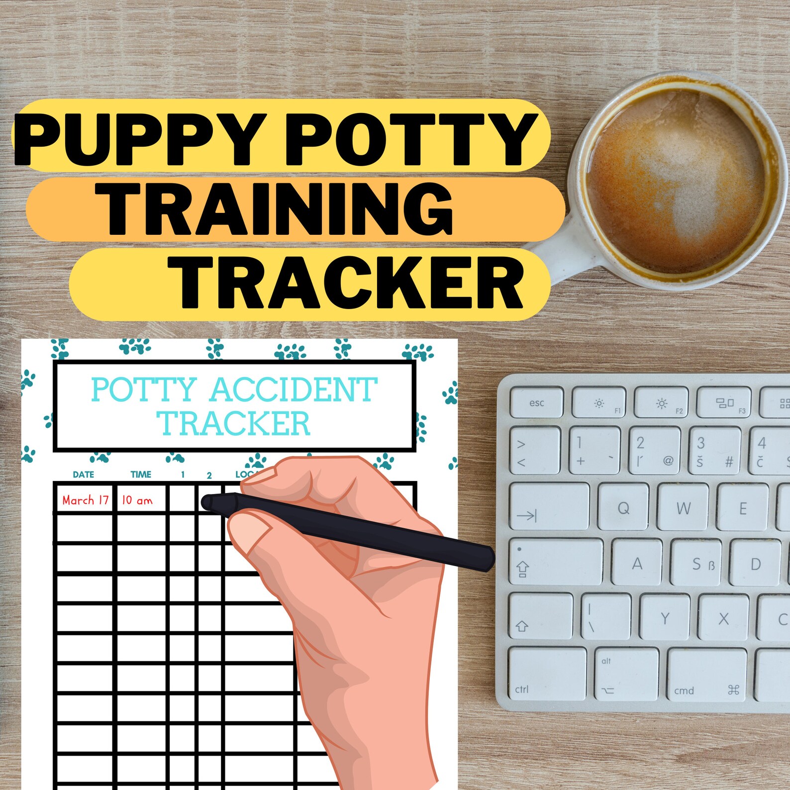 New Puppy Printable Printable Puppy Potty Training Record | Etsy