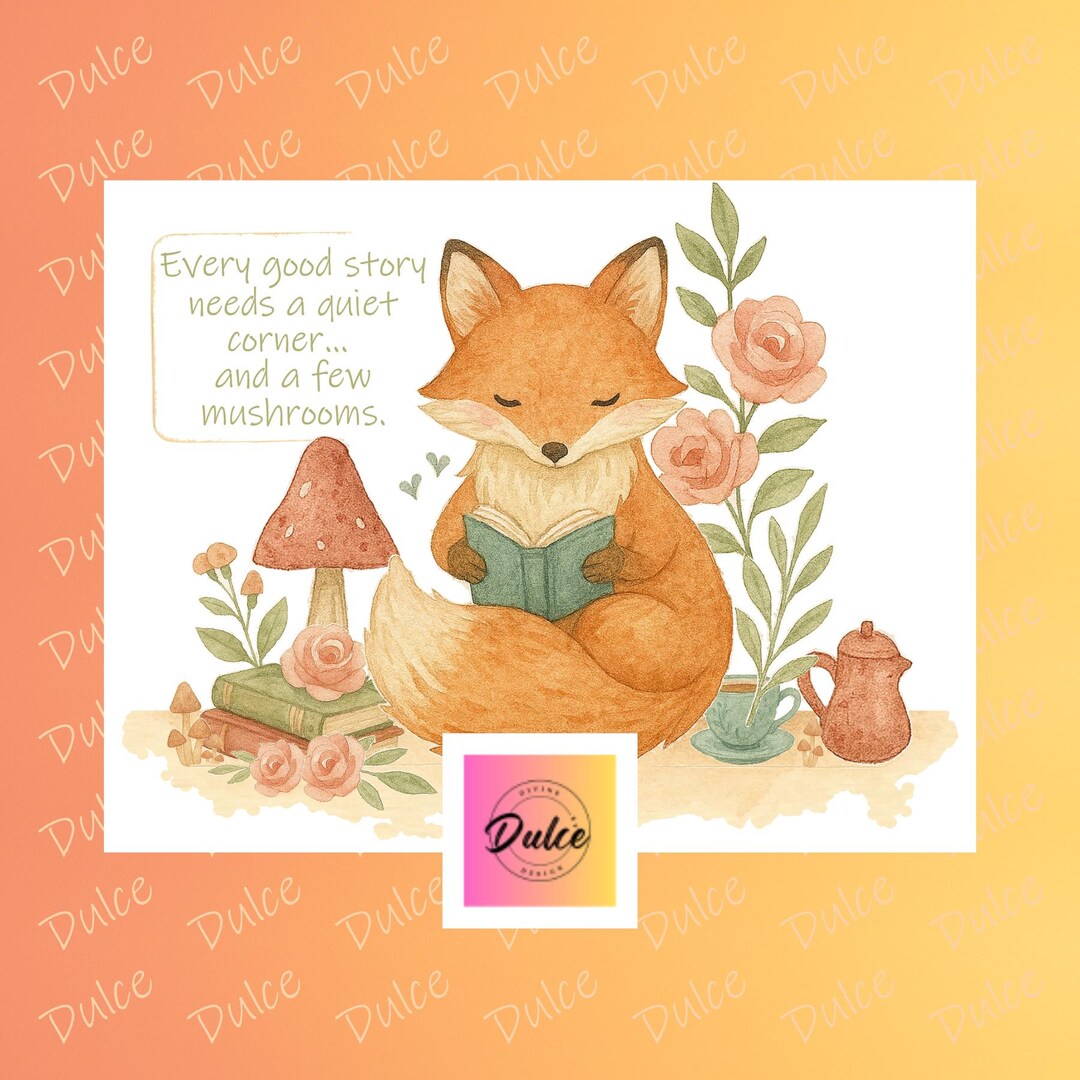 Every Good Story Mushroom/fox PNG – Paper Craft and Journal Clipart - Etsy
