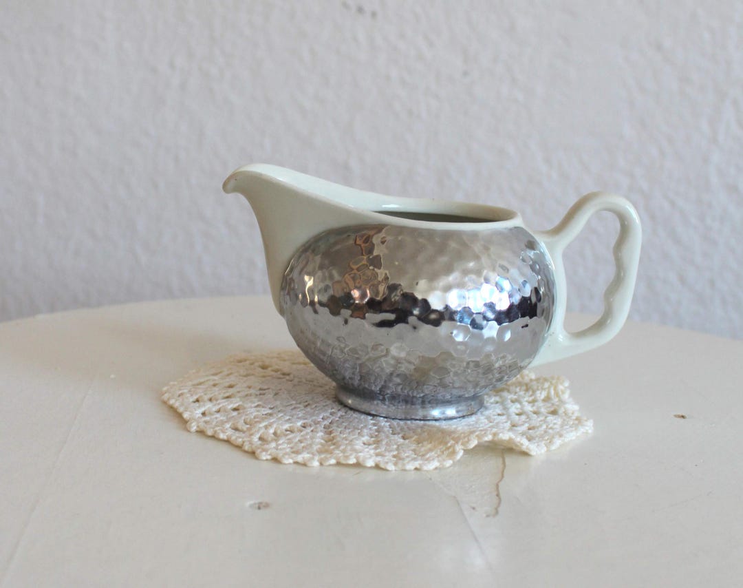 SUS Milk Jug / Bavaria, Germany, Metal and Ceramic - Etsy UK
