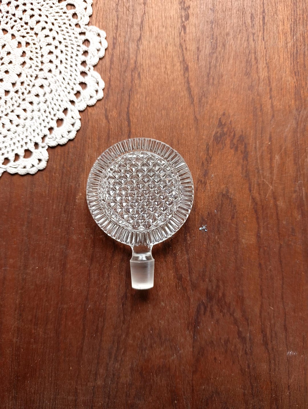 Antique Glass Bottle Stopper – Solid Glass, Round Cut Design, 7 Cm ...