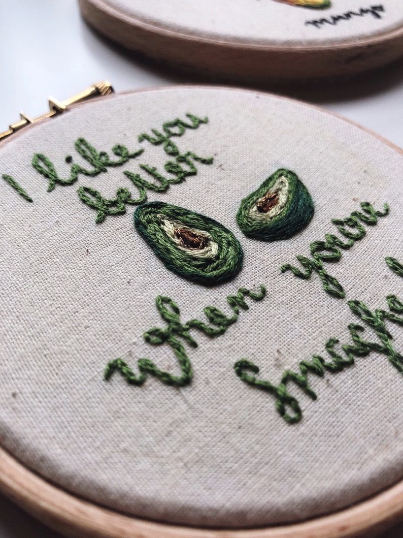 Avocado embroidery hoop - Etsy Polska