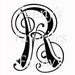 5 Vintage Letter R Monograms: Graphic Design Initials (digital Download ...