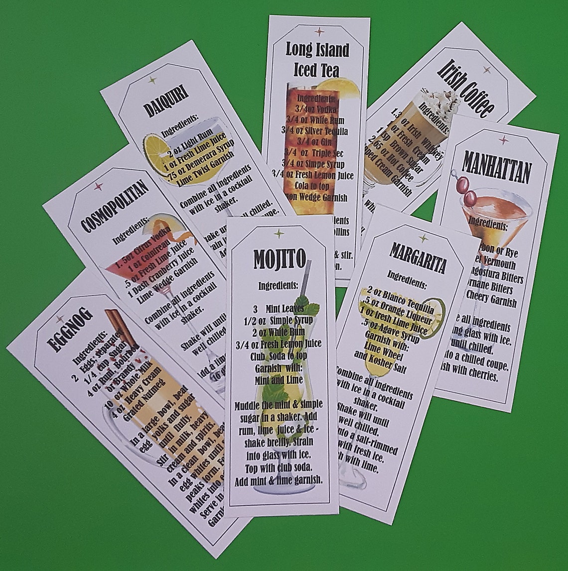 Cocktail-mixed Drinks Gift Tags & Bookmarks, Instant Download Printable ...