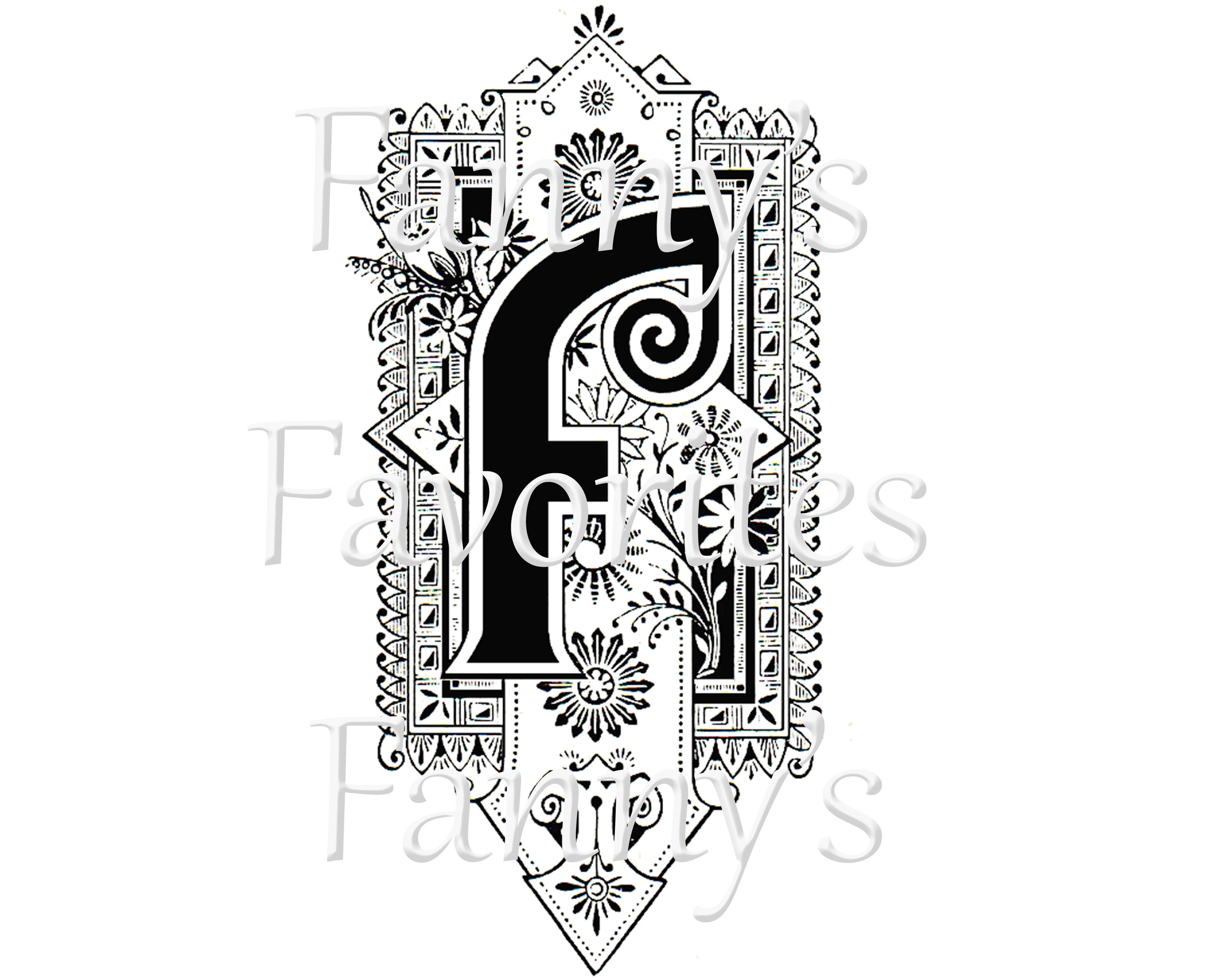 Vintage Letter F Monograms: Graphic Design Initials (instant Download ...