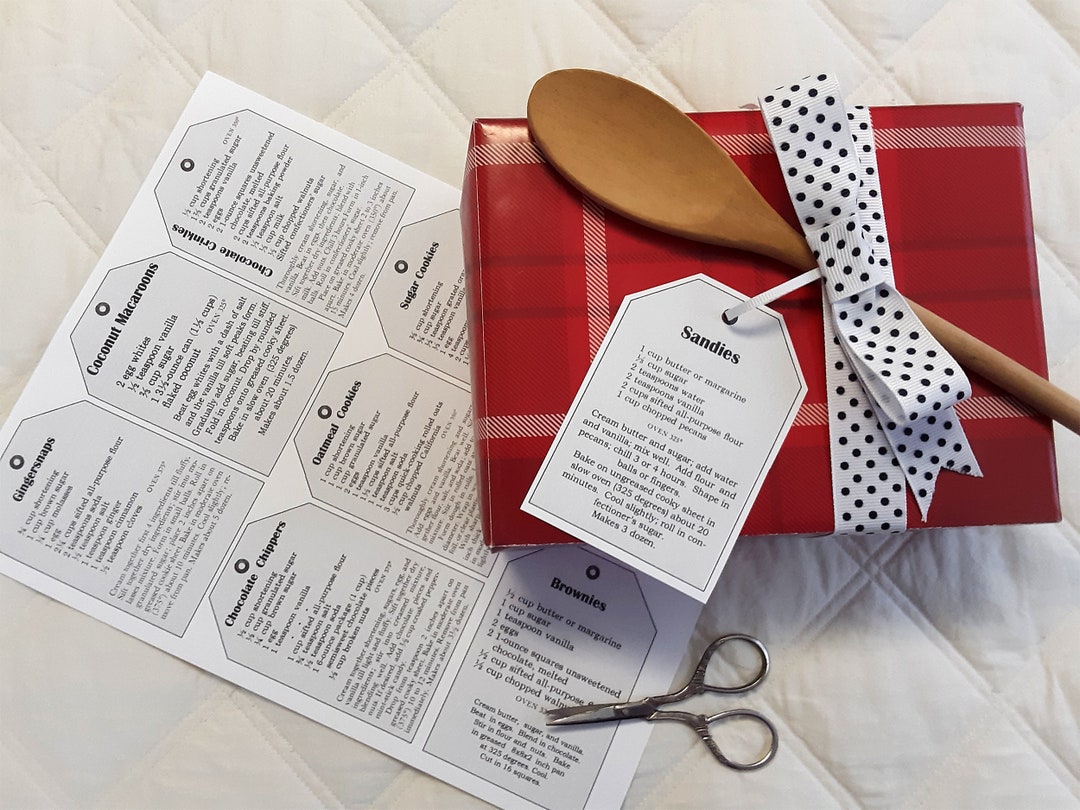 Cookie Recipe Gift Tags: Printable Holiday Baking (digital Download ...