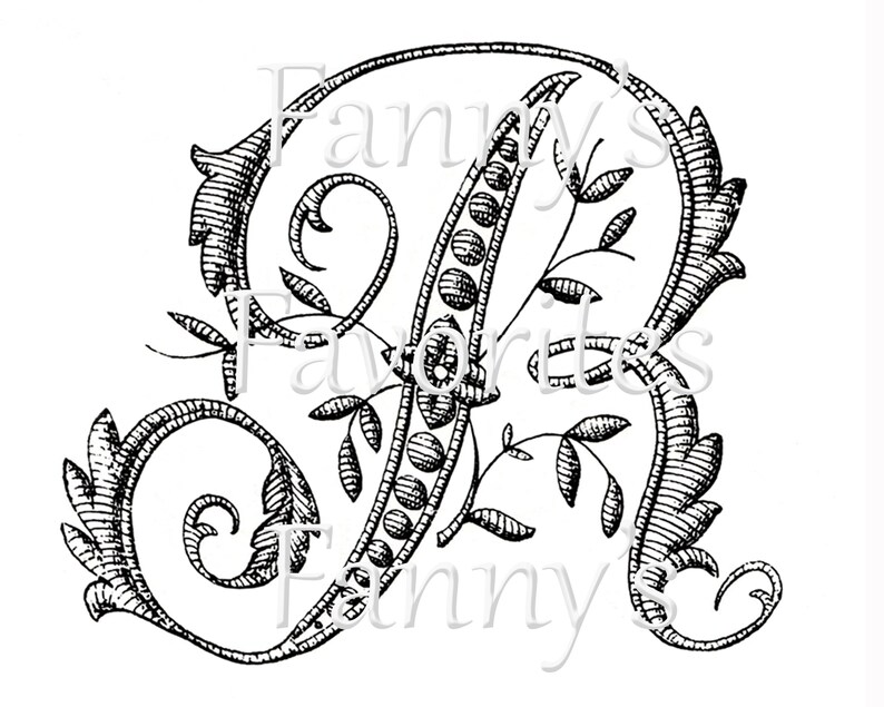 5 Vintage Letter R Monograms: Graphic Design Initials (digital Download ...