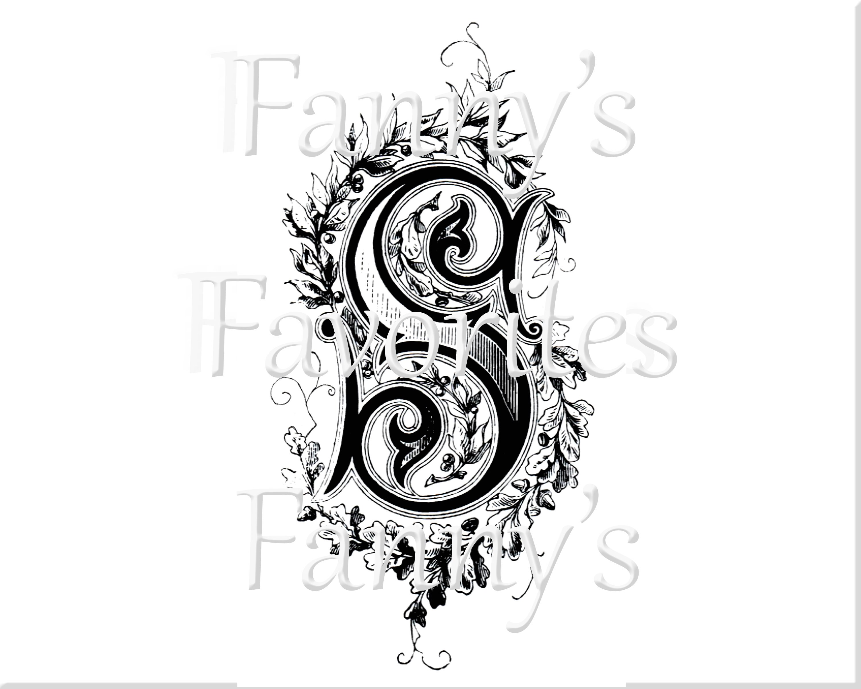 Vintage Letter S Monograms: Graphic Design Initials (instant Download ...