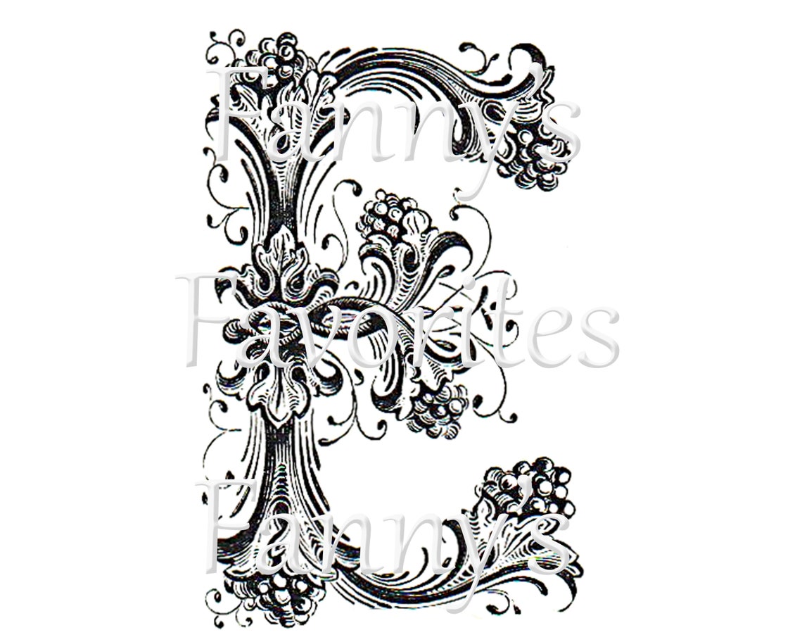 Vintage Letter E Monograms: Graphic Initial Designs (instant Download ...