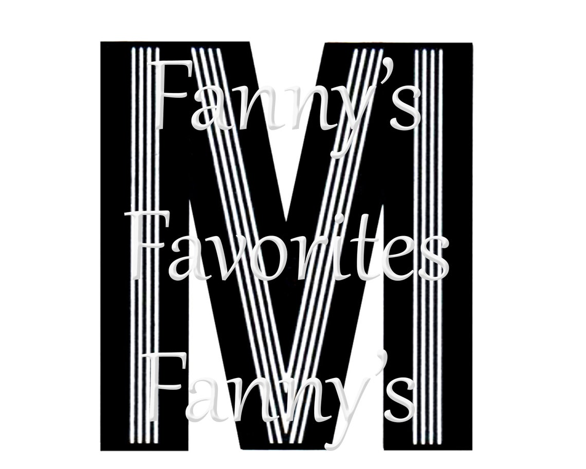 5 Vintage Letter M Monograms, M Initials, Graphic Monogram Designs ...