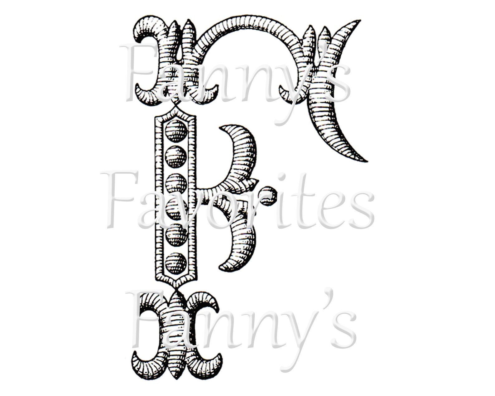 Vintage Letter F Monograms: Graphic Design Initials (instant Download ...
