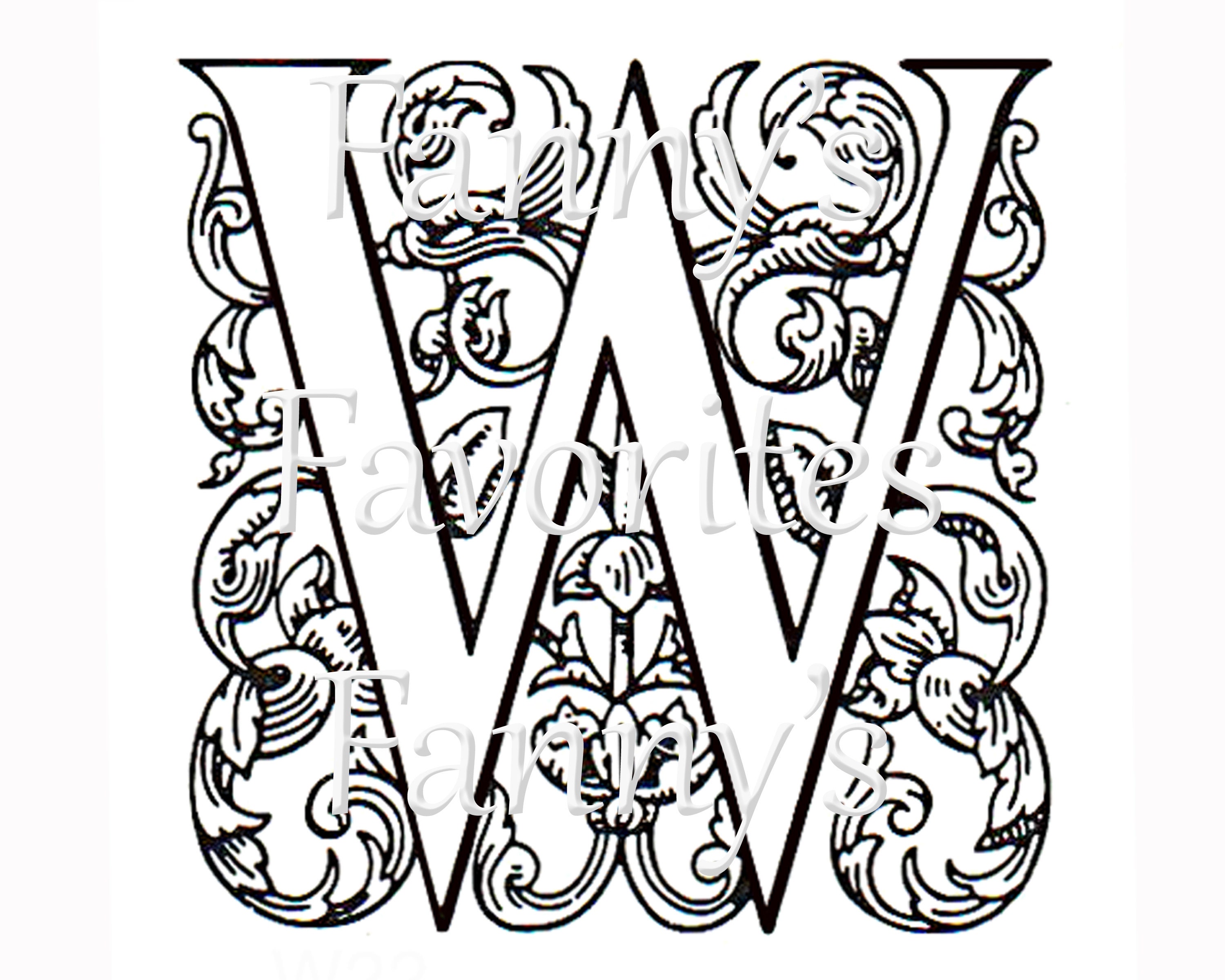 5 Vintage Letter W Monograms W Initials Graphic Monogram | Etsy