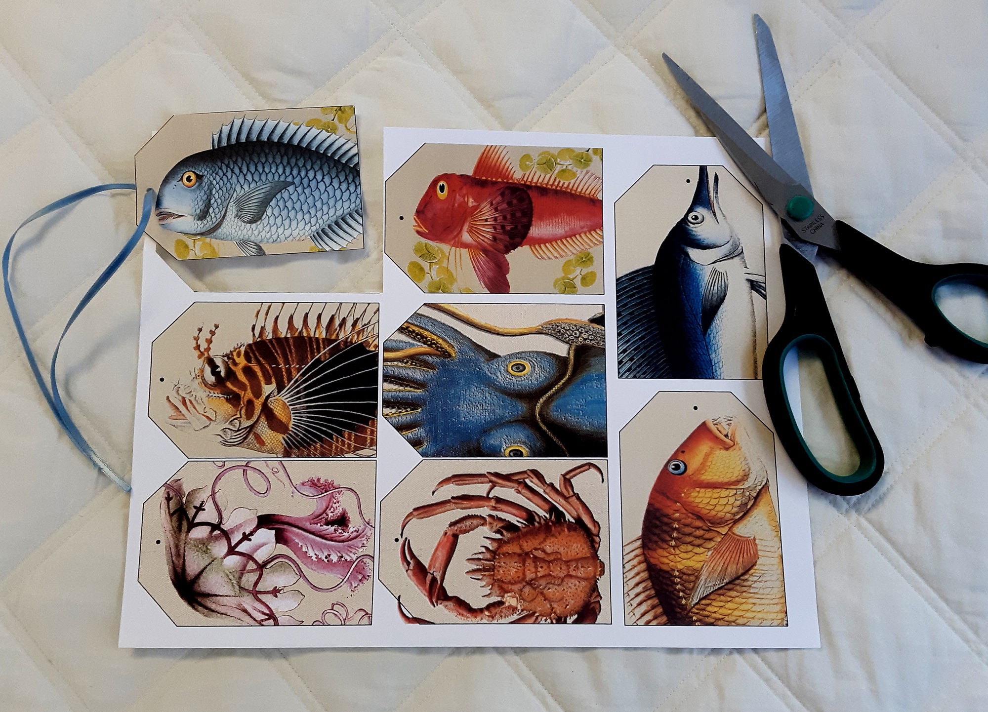 Instant Download Beach, Sea, Fish, Ocean Gift Tags Printable - Etsy