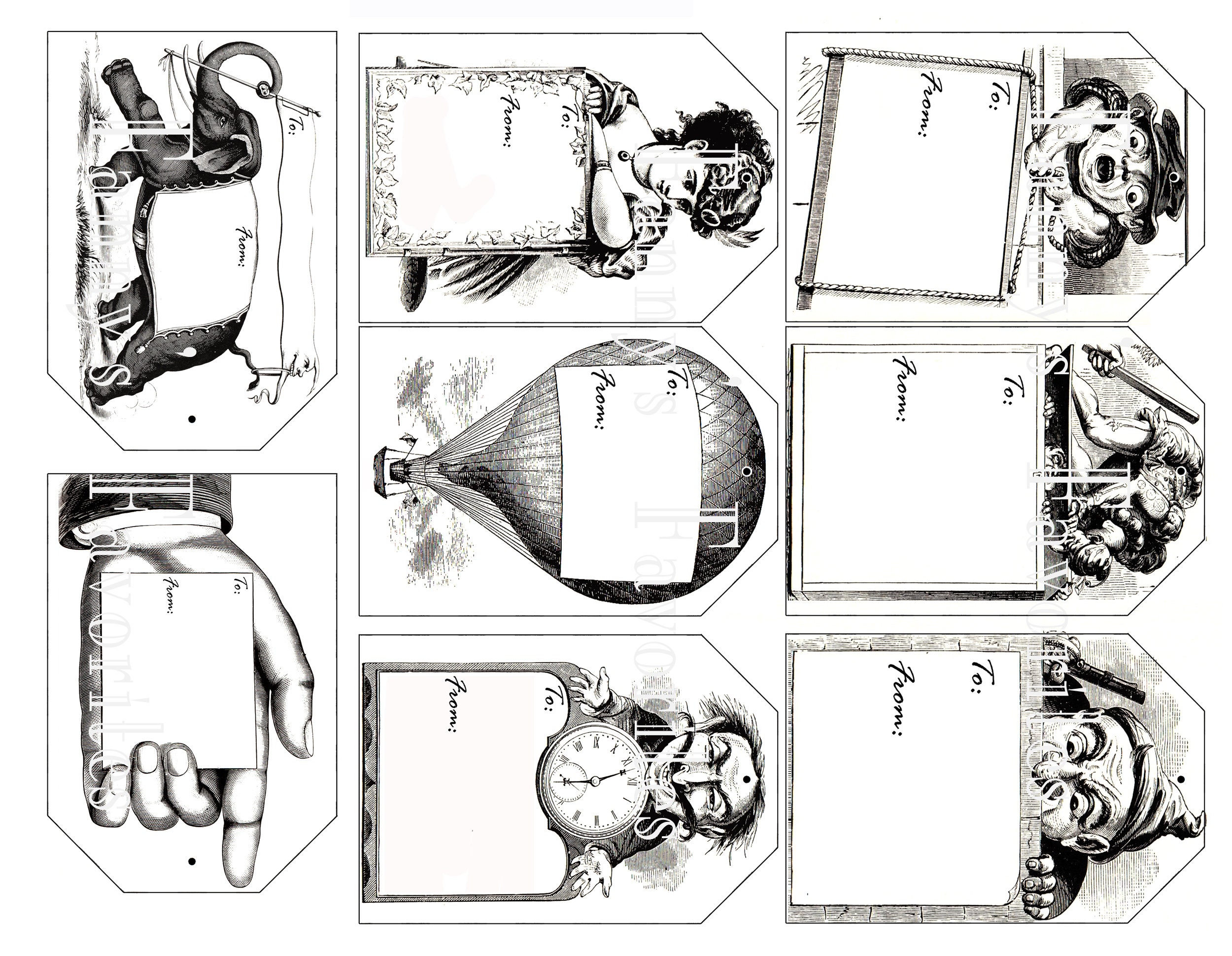 Instant Download Victorian Antique Art Gift Tags (collection #2 ...