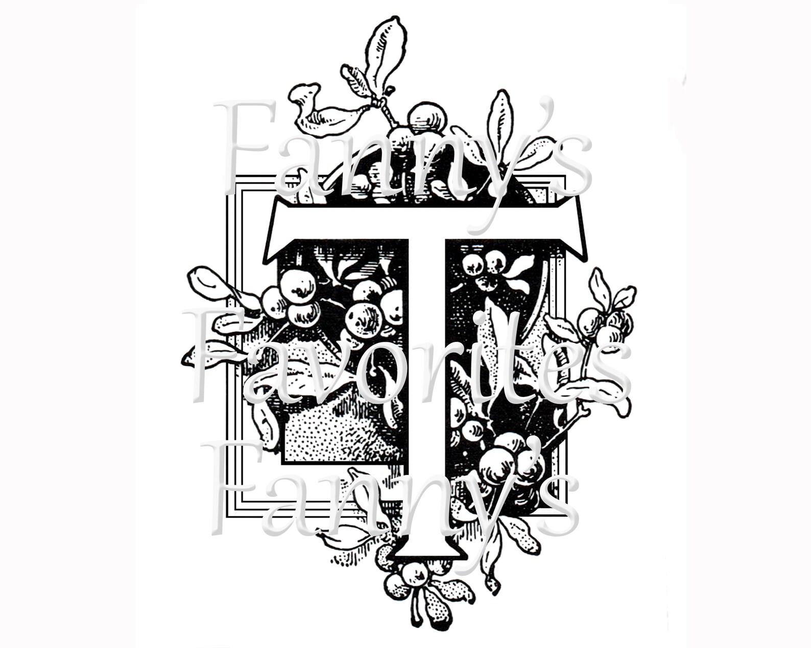 5 Vintage Letter T Monograms, T Initials, Graphic Monogram Designs ...