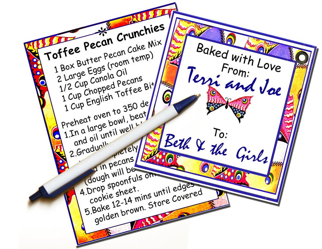 Instant Download Cookie Recipe Gift Tags, Easy Cookie Recipe, Printable ...