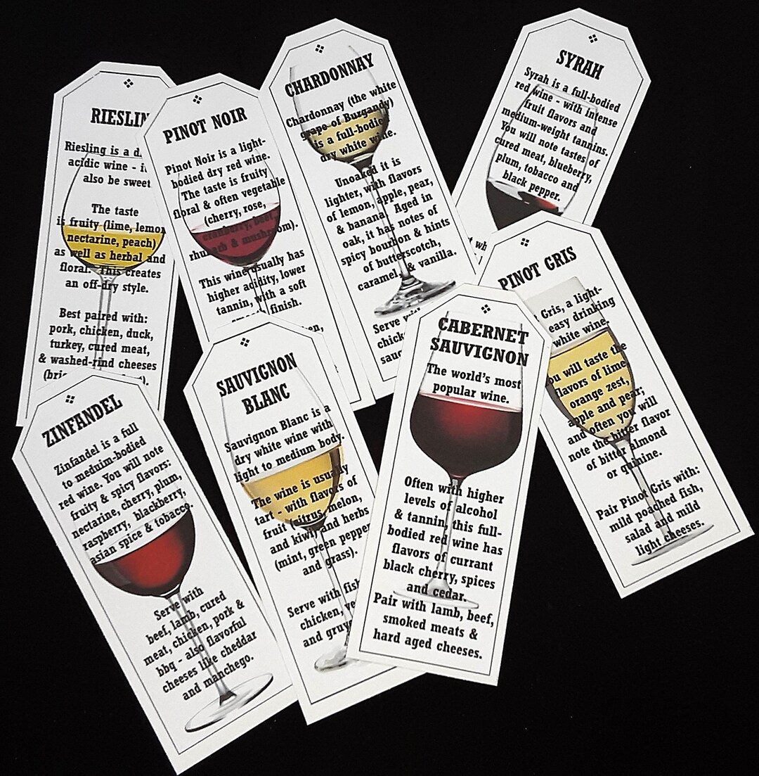 Wine Lovers Gift Tags & Bookmarks Instant Download, Printable, Wine ...