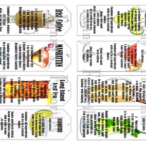 Cocktail-mixed Drinks Gift Tags & Bookmarks, Instant Download Printable ...